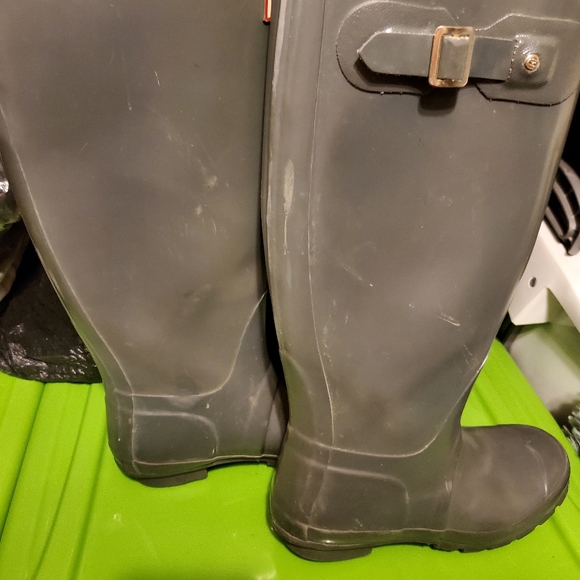 Hunter | Shoes | Hunter Grey Rubber Bootsexcellent Condition Size 8 ...